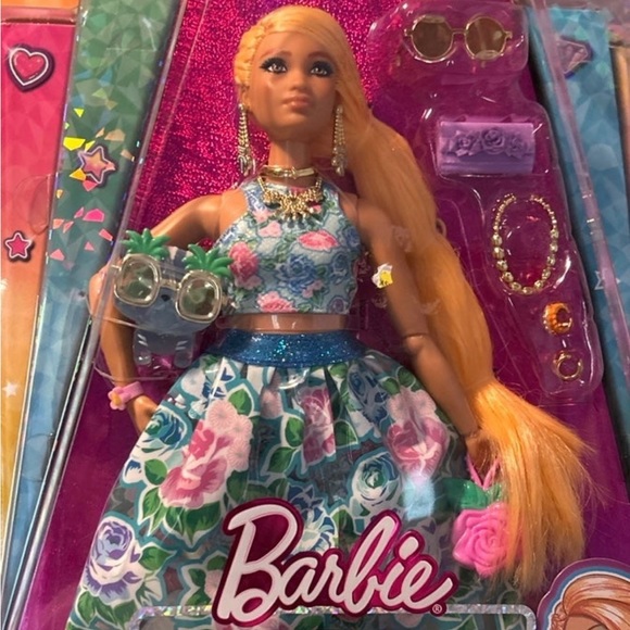 Mattel | Toys | Barbie Extra Fancy Doll In Floral 2piece Gown Bright ...